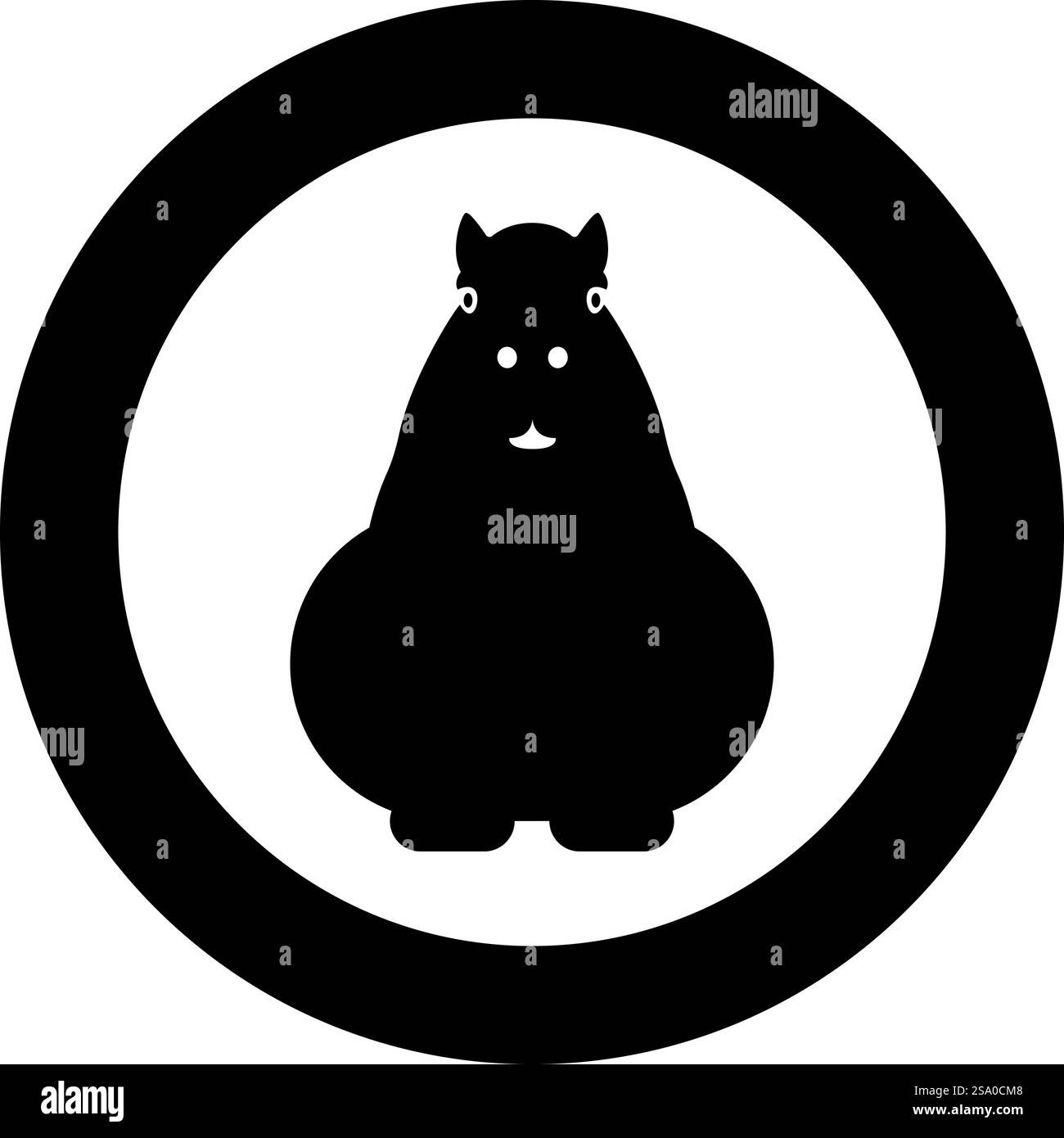 Capybara icon in circle round black color vector illustration image ...