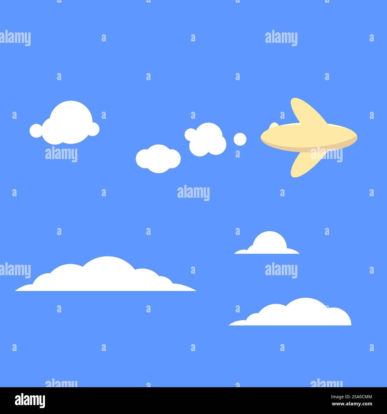 Air plane flying on the blue sky cartoon style Stock Vector Image & Art ...