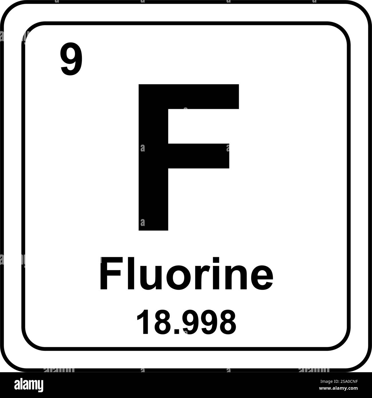 Fluorine Periodic table chemical symbol flat icon Stock Vector Image ...
