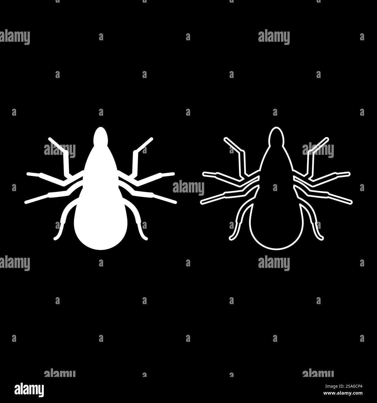 Tick mite set icon white color vector illustration image simple solid ...