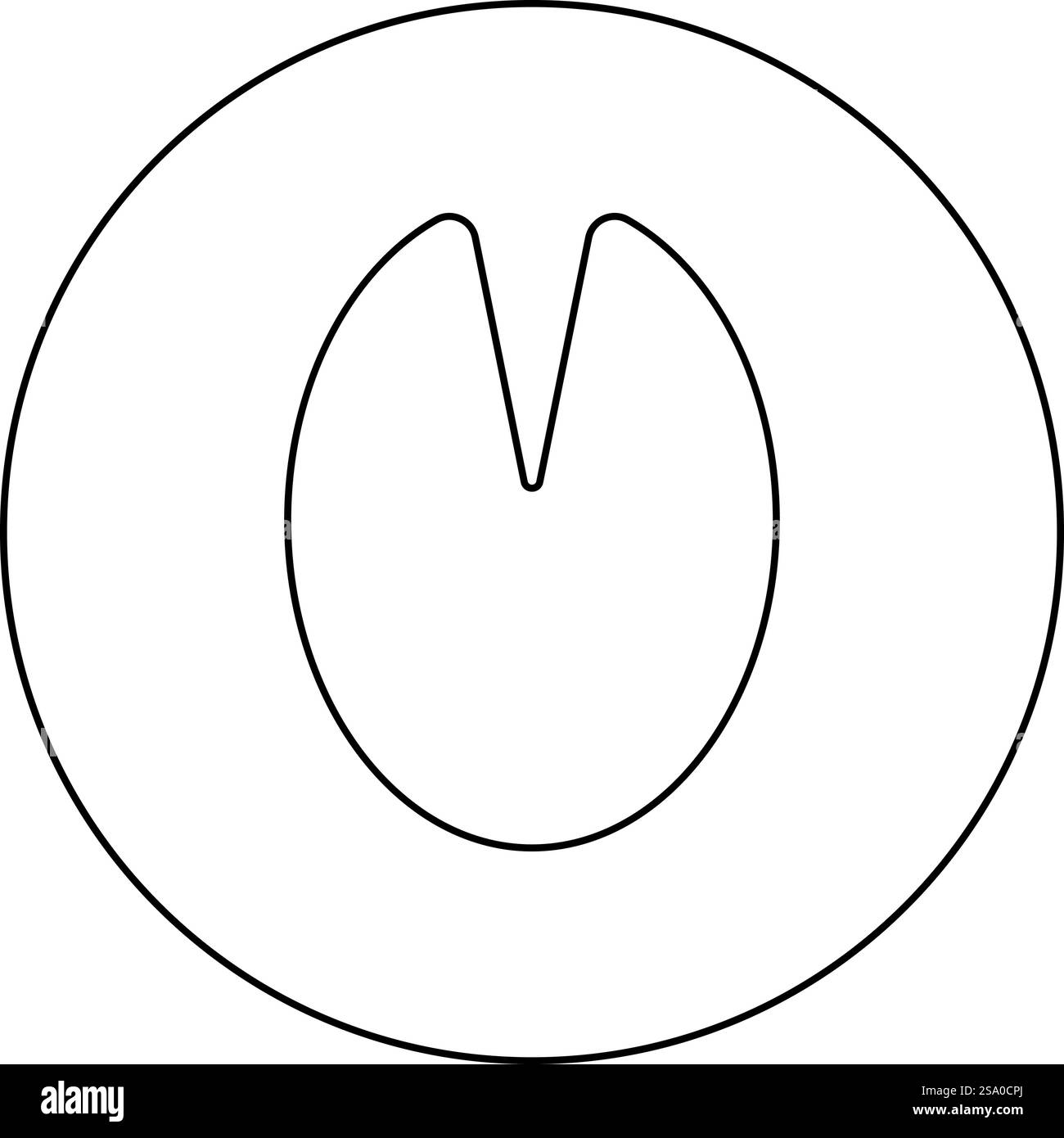 Hoof print of horse mare icon in circle round black color vector ...