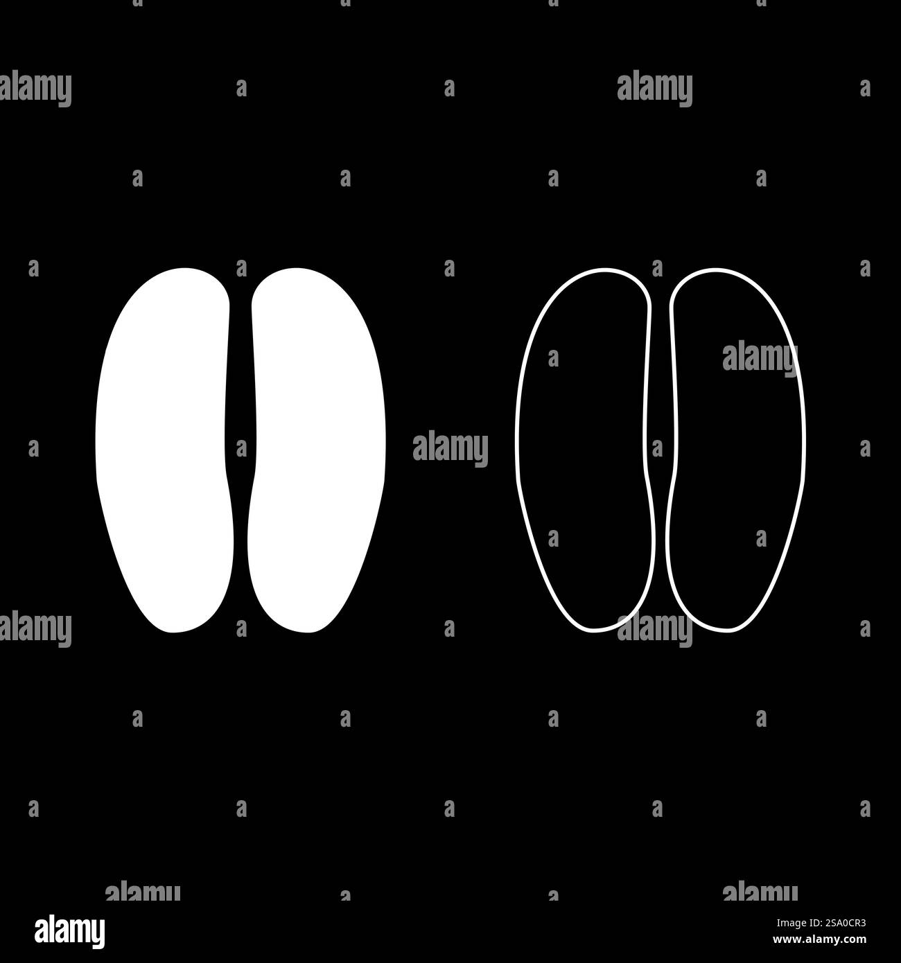 Hoof print cow bull set icon white color vector illustration image ...