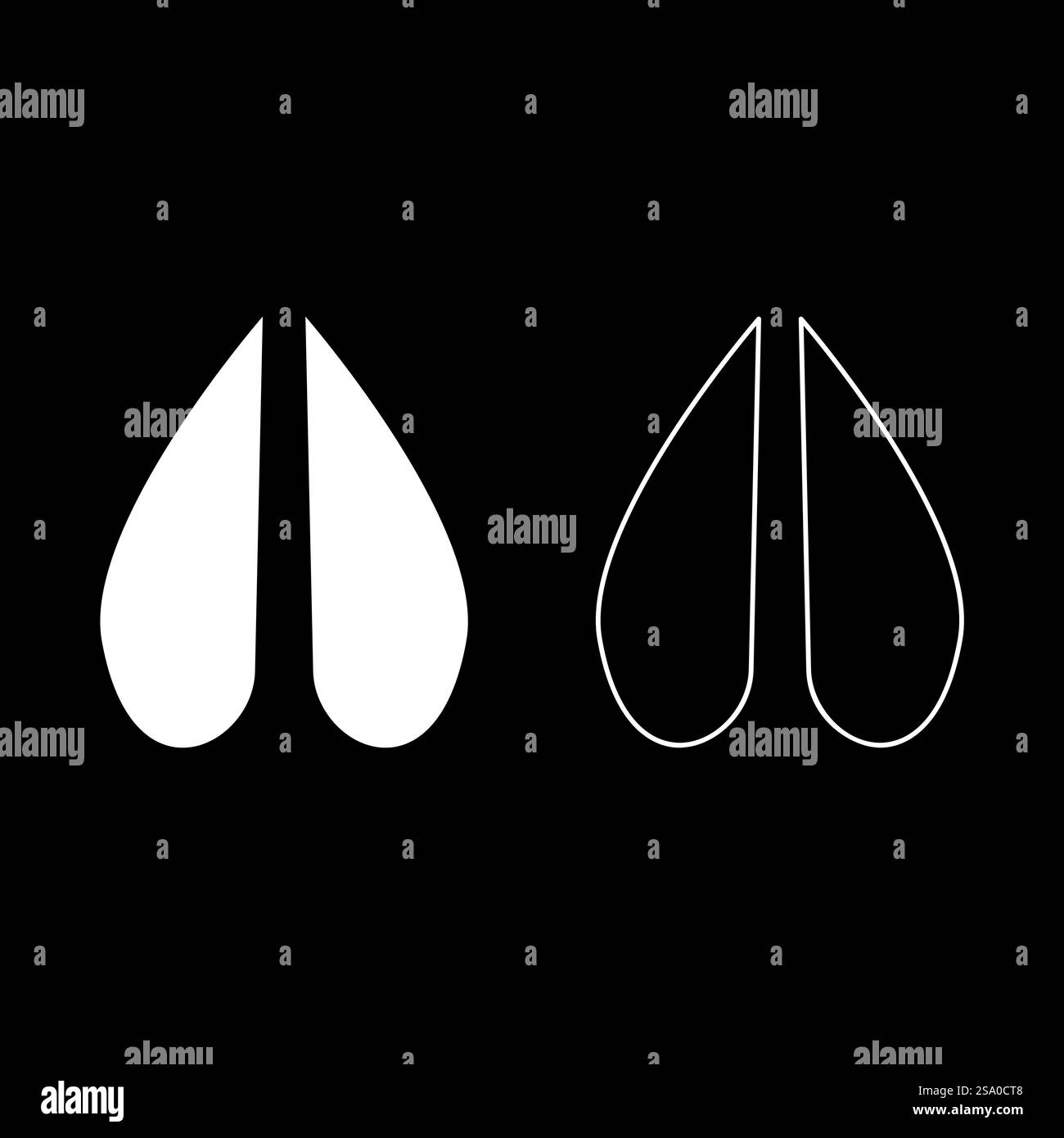 Hoof print goat nanny-goat set icon white color vector illustration ...