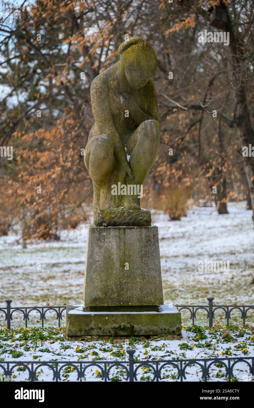 Letna Park in winter, large public park on the Letna hill above Vltava ...