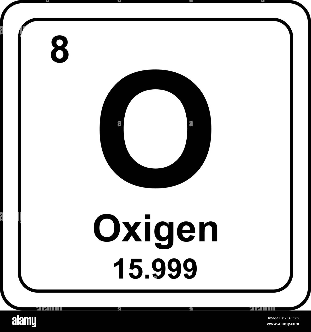 Oxigen Periodic table chemical symbol flat icon Stock Vector Image ...