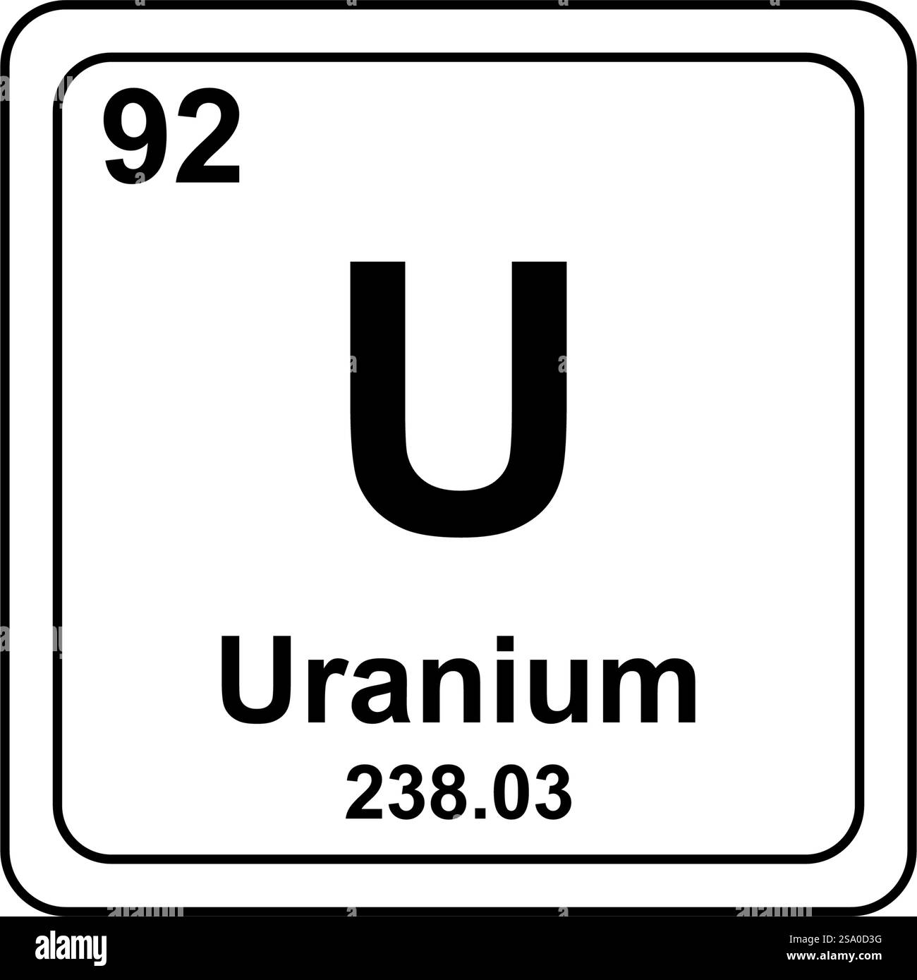 Uranium Chemical sign and symbol flat design Stock Vector Image & Art ...
