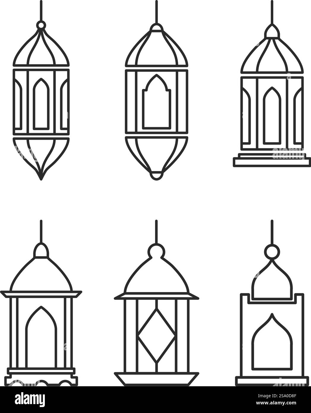 Isolated islamic lamp banner Black and White Stock Photos & Images - Alamy