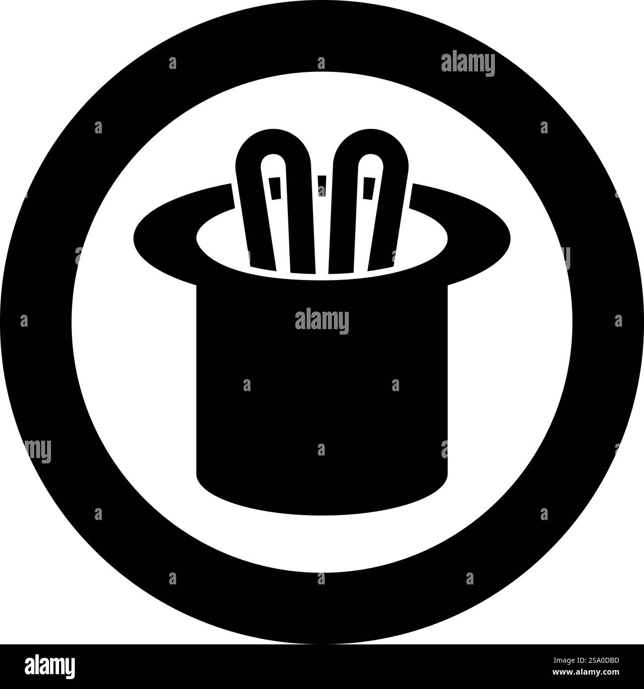 Hare ears in wizard’s hat wizard conjure cylinder bunny rabbit ...