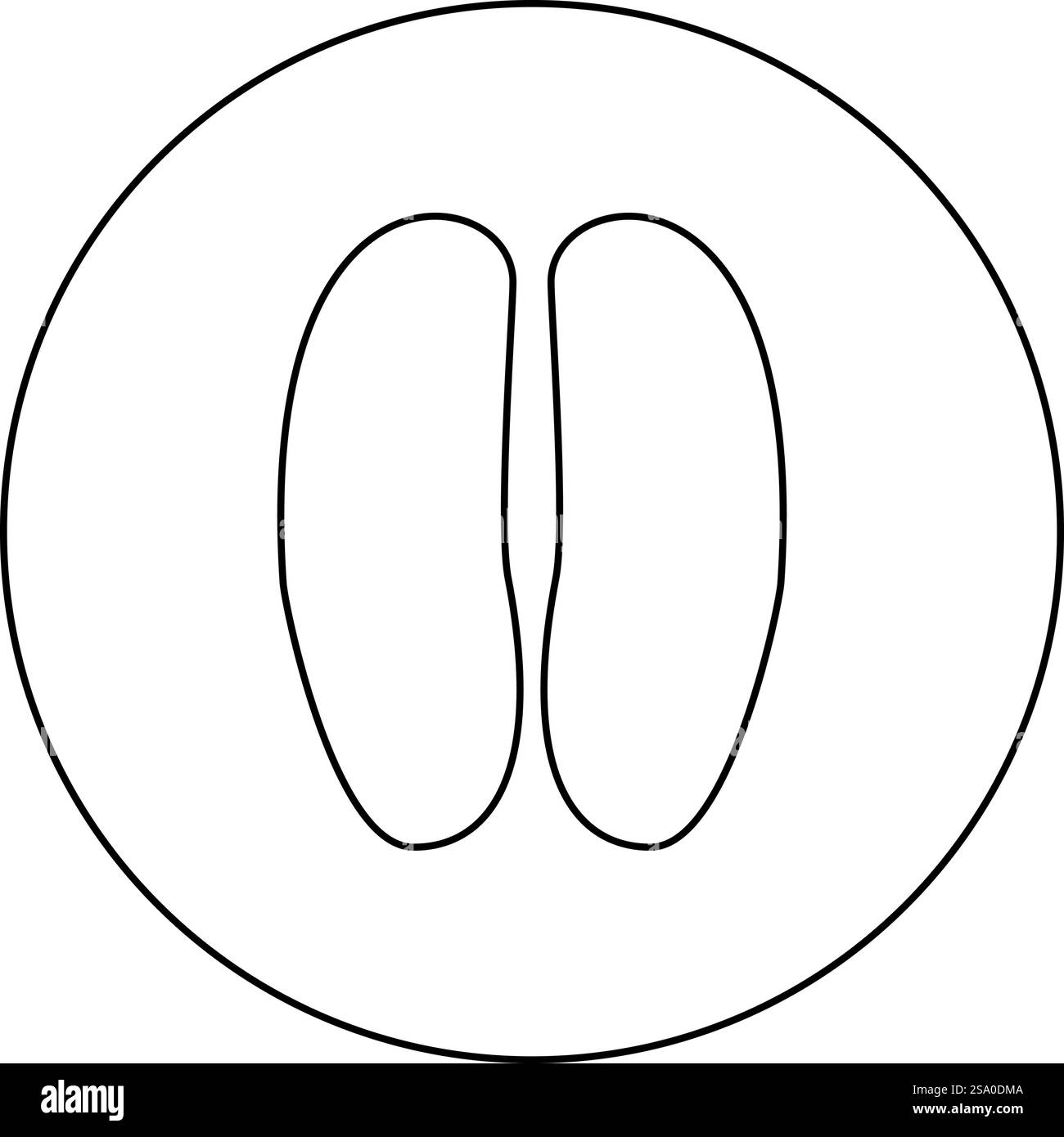 Hoof print cow bull icon in circle round black color vector ...