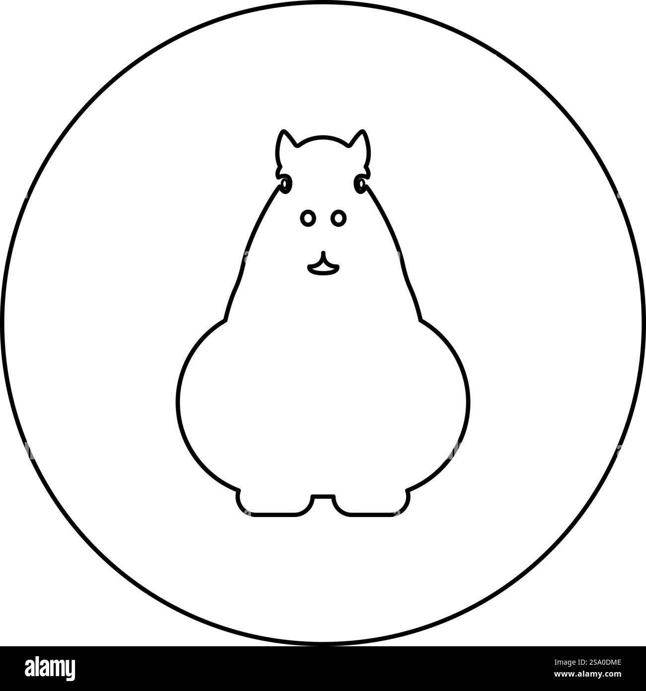 Capybara icon in circle round black color vector illustration image ...