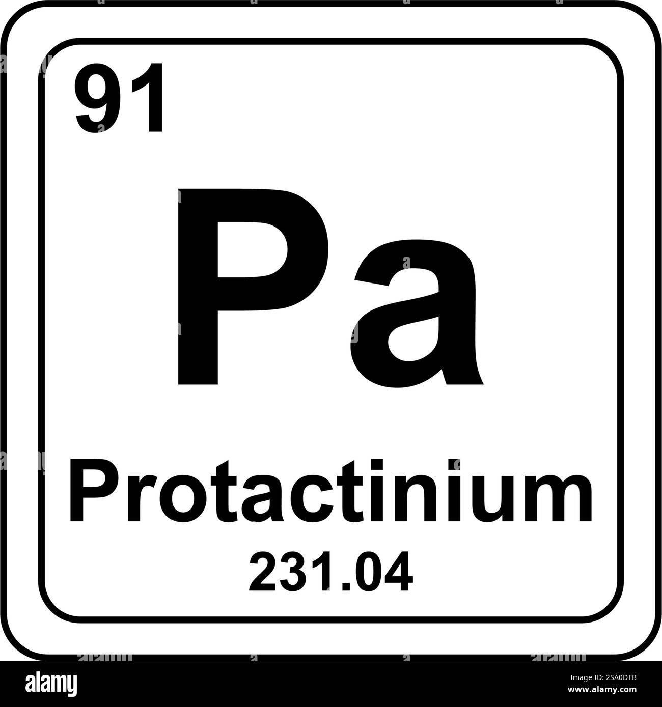 Protactinium Chemical sign and symbol flat design Stock Vector Image ...