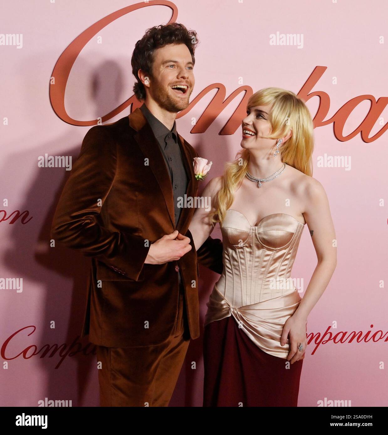 Cast members Jack Quaid (L) and Sophie Thatcher attend the premiere of the motion picture sci-fi ...