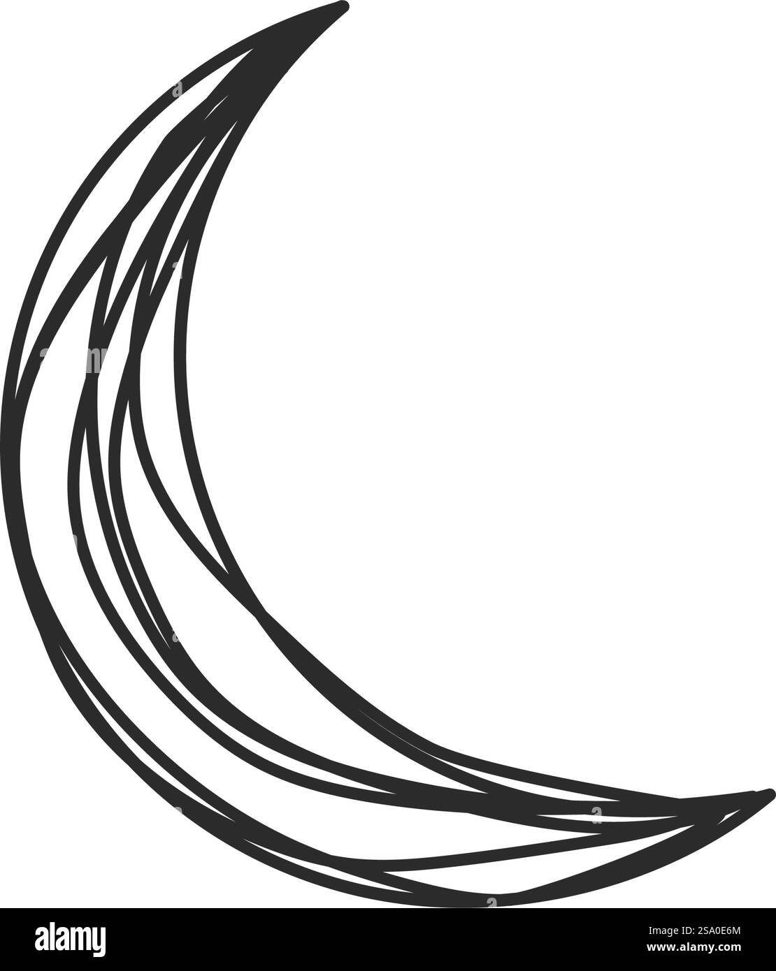 Moon Scrible line art hand draw vector Stock Vector Image & Art - Alamy