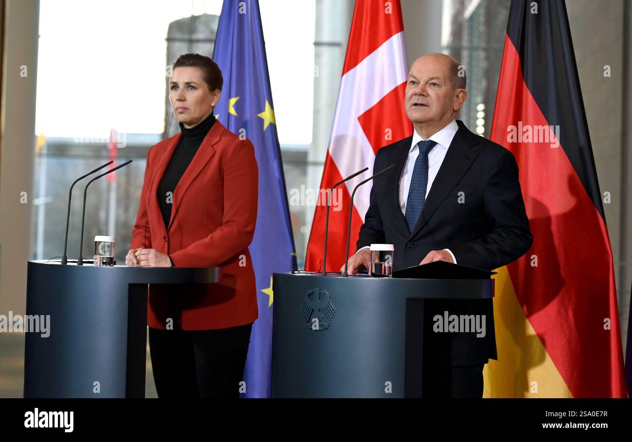 Berlin, Germany. 28th Jan, 2025. Mette Frederiksen, Prime Minister of ...