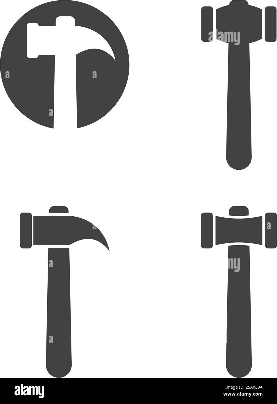 Hammer logo icon vector flat design Stock Vector Image & Art - Alamy