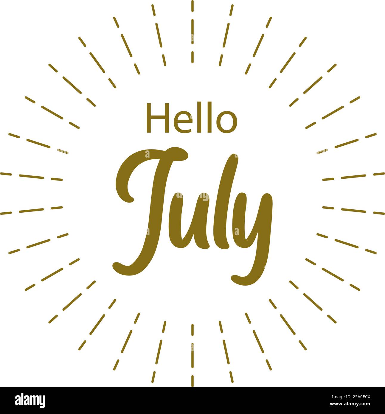 Hello July typography flat design vector Stock Vector Image & Art - Alamy