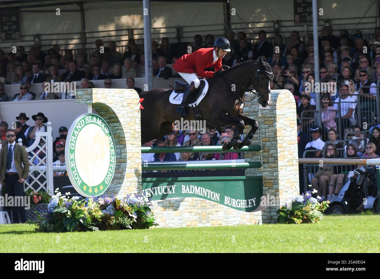 Harry Mead on Cavalier Crystal Burghley Horse trials 2024 Stock Photo ...