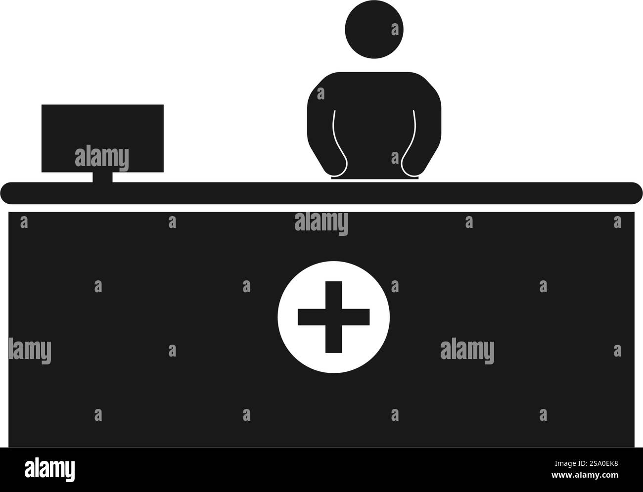 Hospital receiptionist icon medical service flat design Stock Vector ...