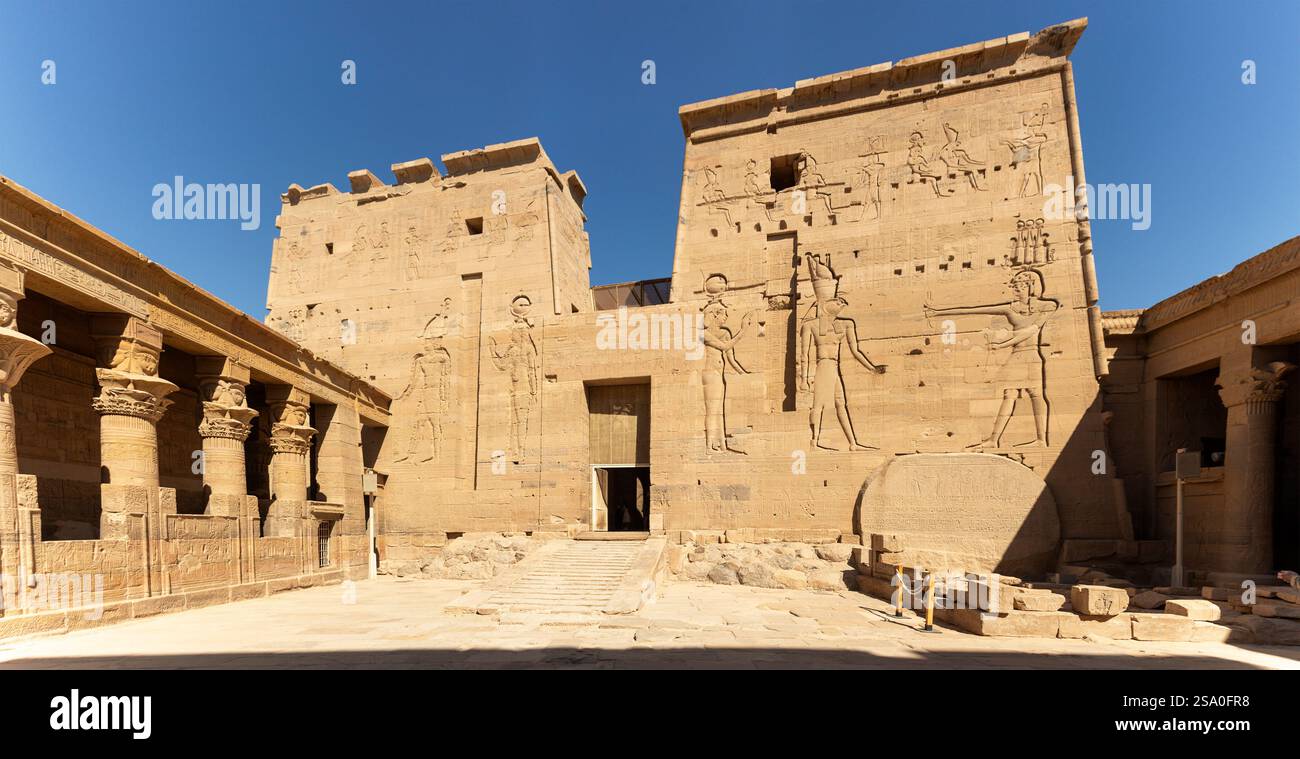 Aswan, Egypt; January 18, 2024: Discovering the temple of Isis, on the ...