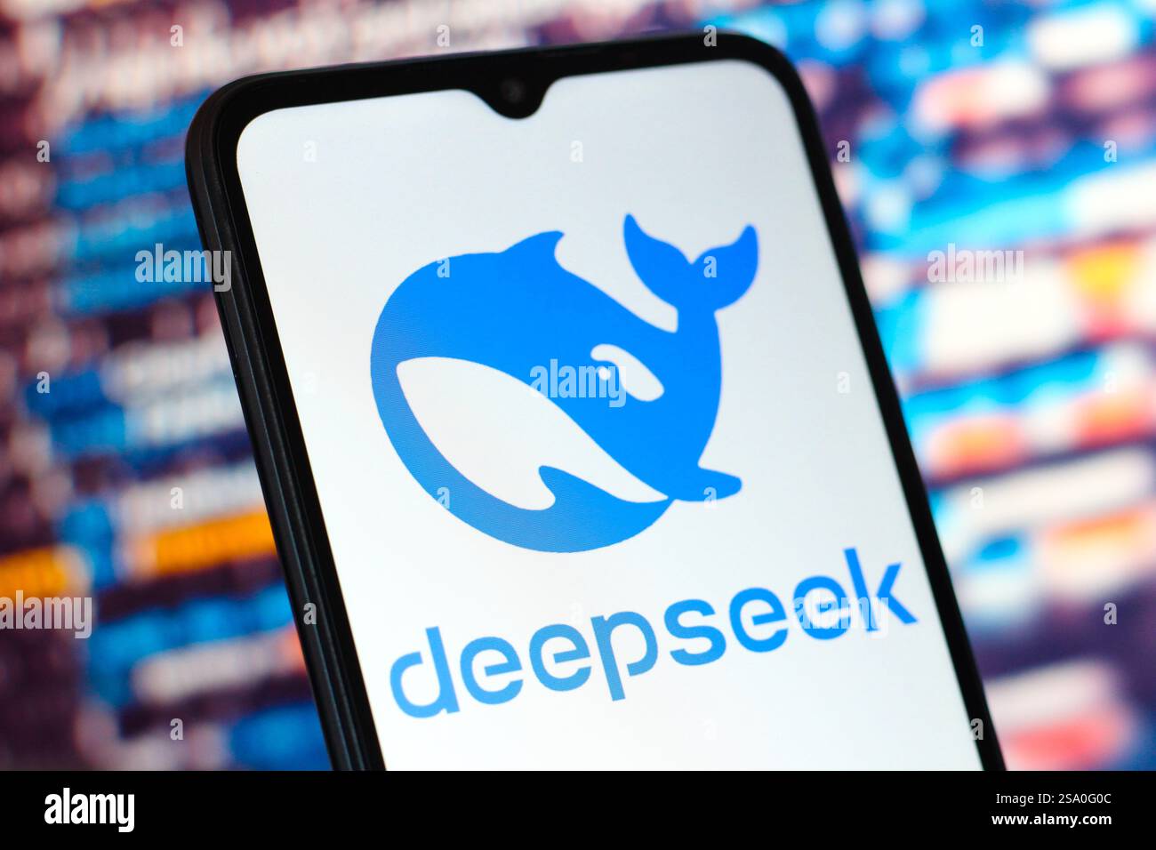In this photo illustration, the DeepSeek logo is seen displayed on a ...