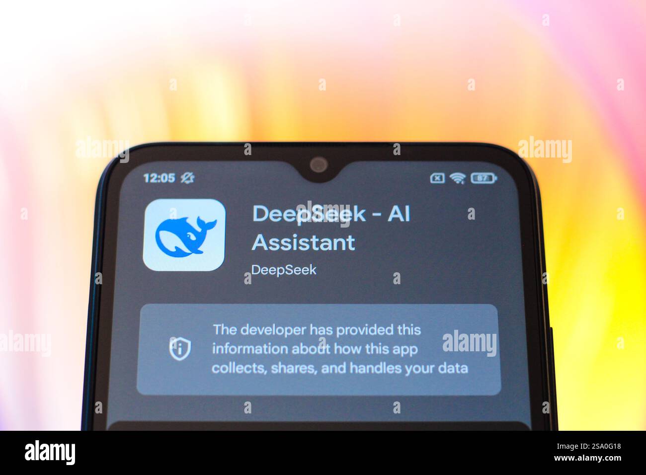 In this photo illustration, the DeepSeek logo is seen displayed on a ...