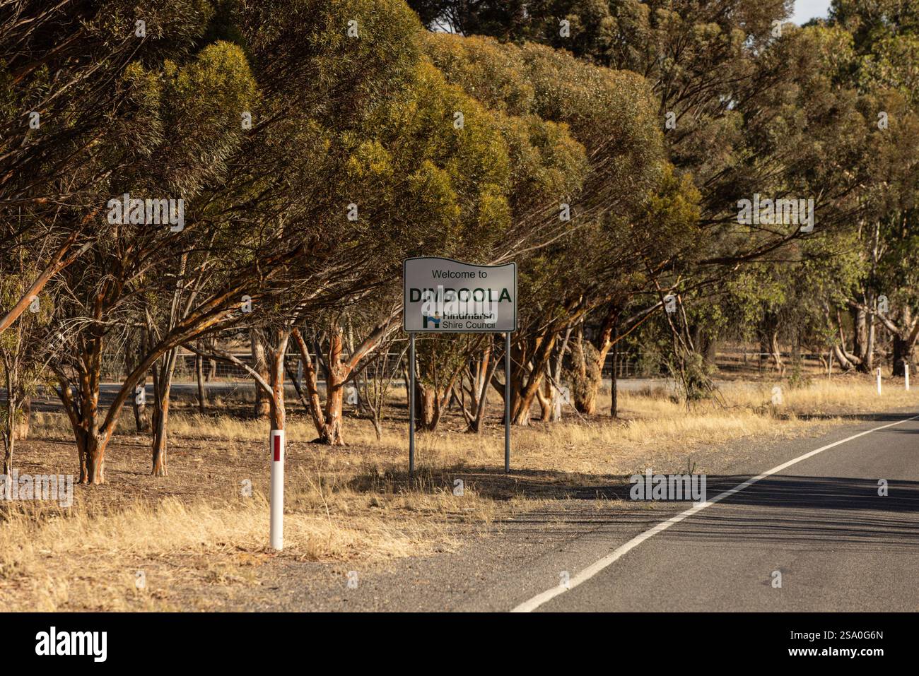 Australia. 28th Jan, 2025. A sign is seen in the township of Dimboola ...