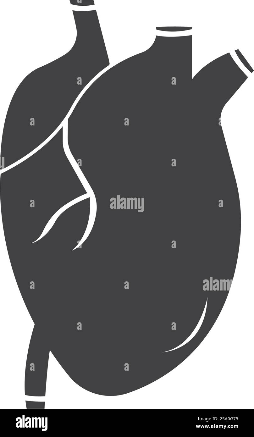 Human heart icon flat design vector Stock Vector Image & Art - Alamy