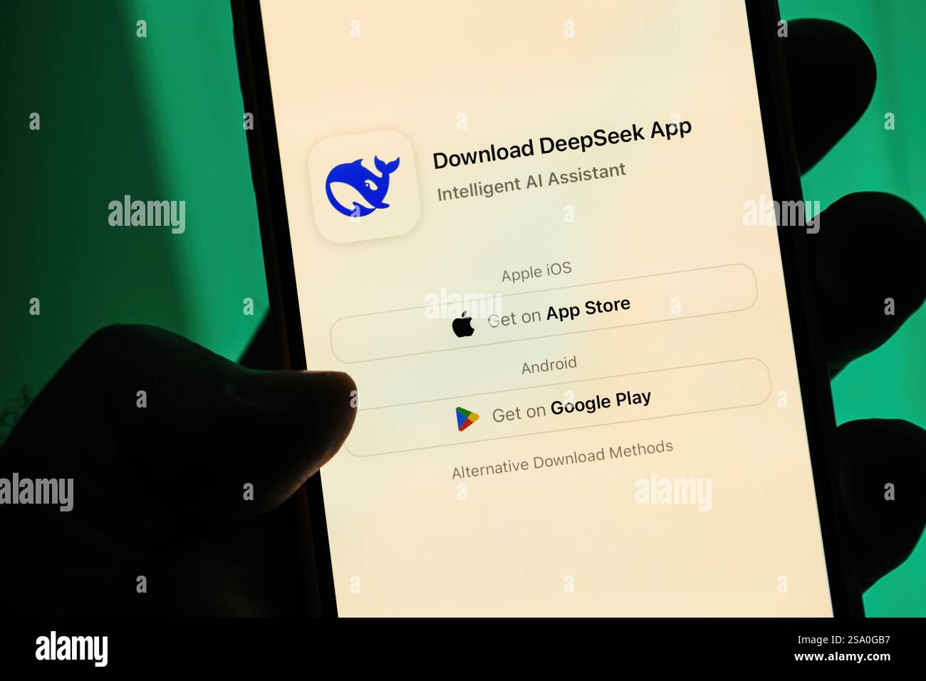 Paris, France - Jan 28, 2025: Smartphone screen showing the DeepSeek ...