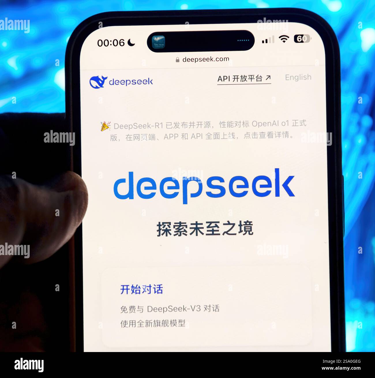 Paris, France - Jan 28, 2025: Smartphone screen showing DeepSeek AI ...