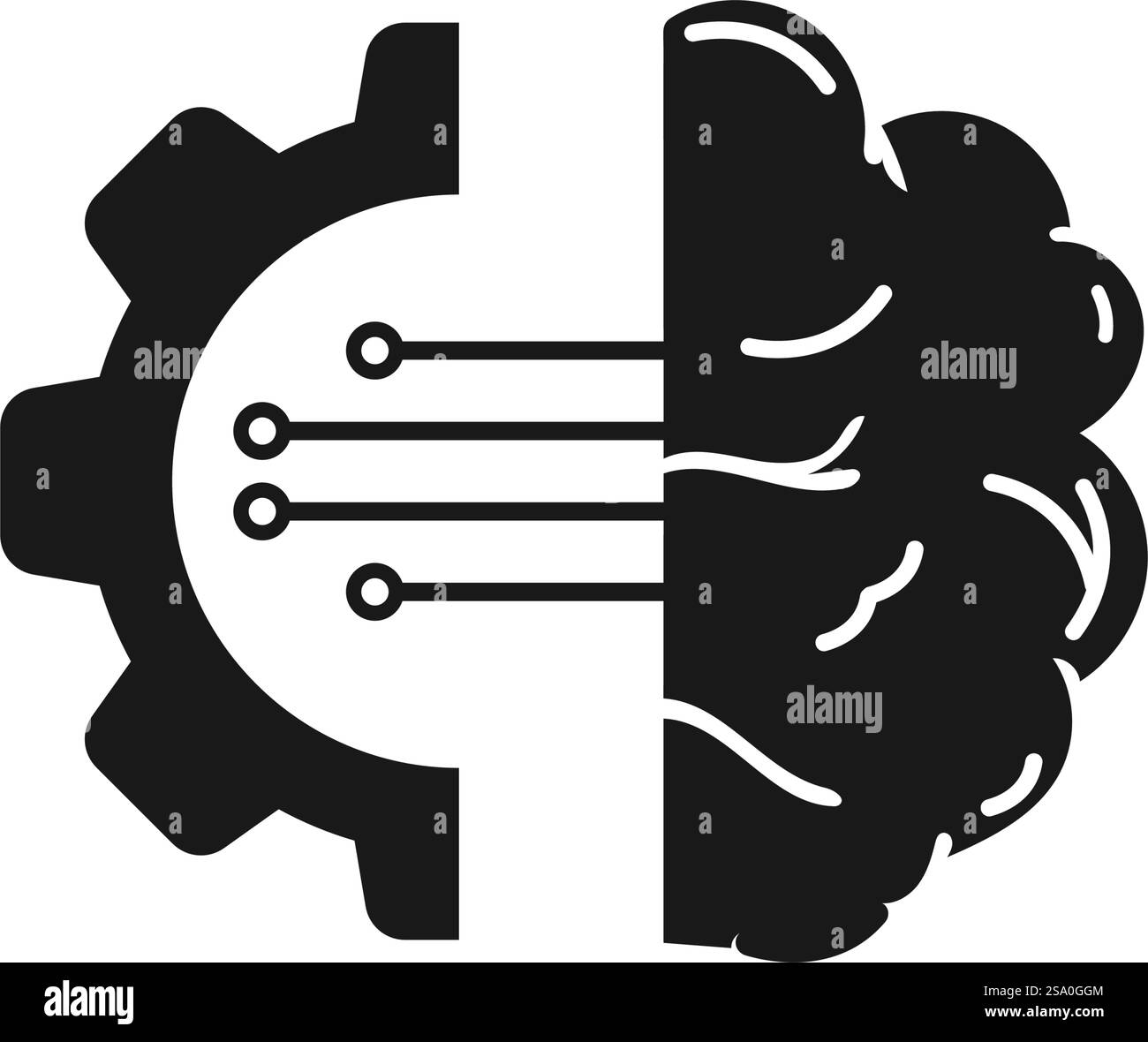 Artificial intelligence technology icon flat design Stock Vector Image ...