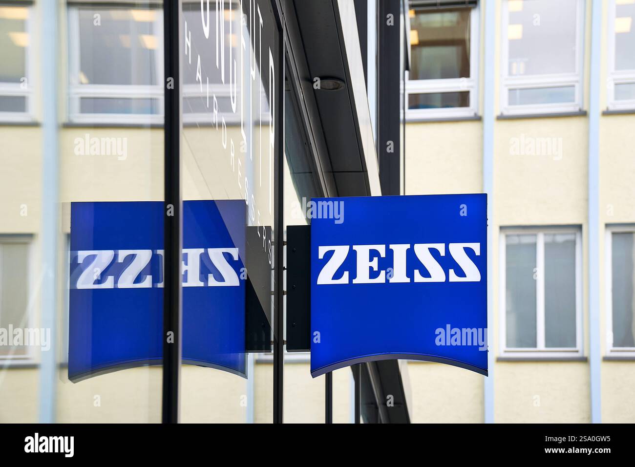 Stuttgart, Baden-Württemberg, Germany - January 23, 2025: The blue ...