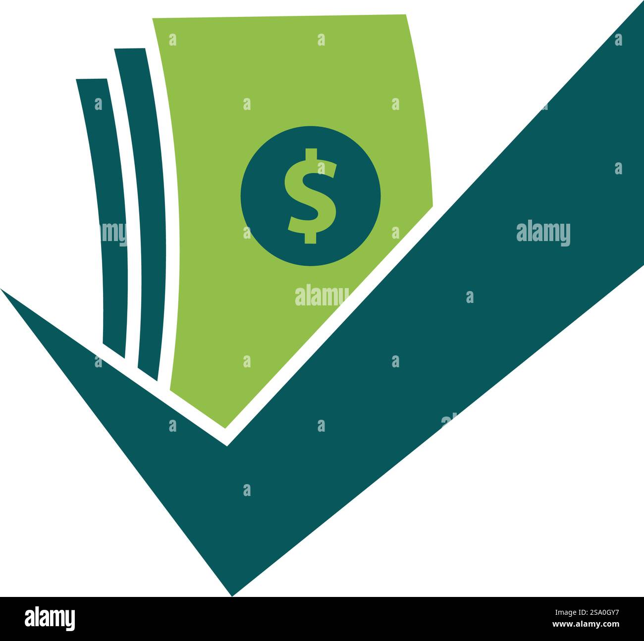 Money logo icon Chec kmark flat design vector Stock Vector Image & Art ...