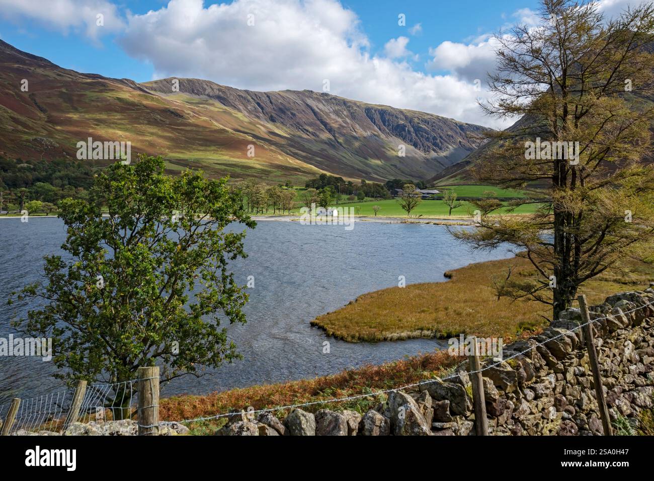 View looking south towards Dale Head and Fleetwith Pike Buttermere Lake ...