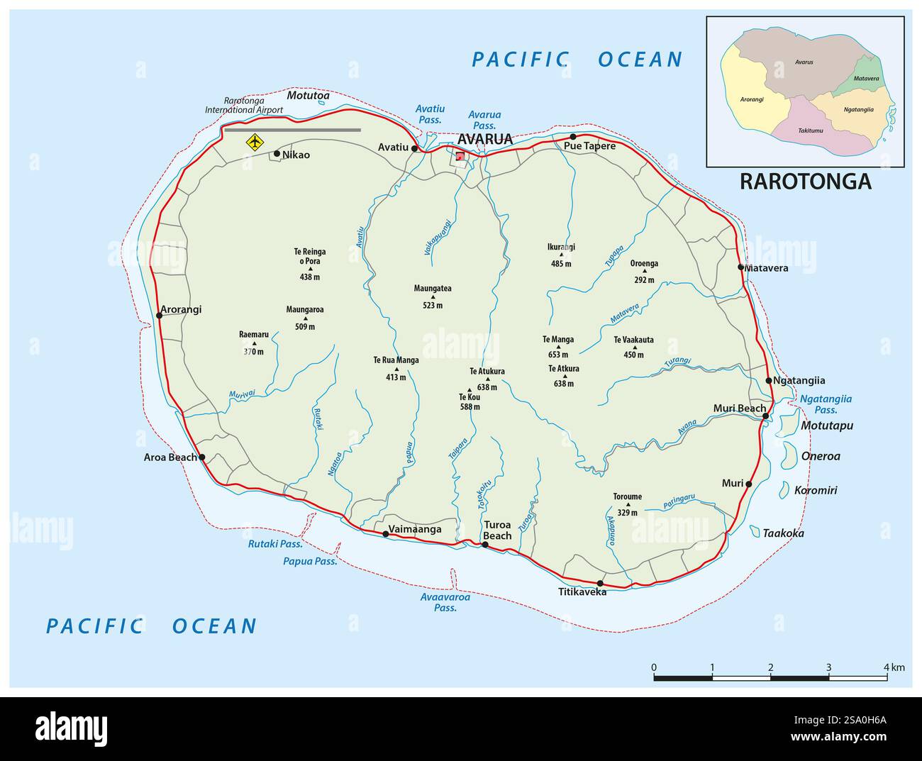 Island rarotonga map Cut Out Stock Images & Pictures - Alamy