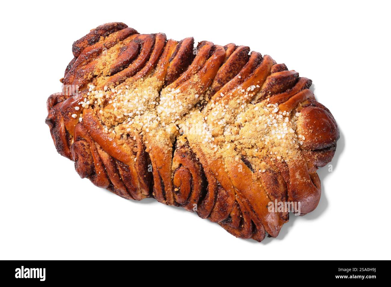 Cinnamon braided bread topped with pearl sugar, kaneli pullapitko ...