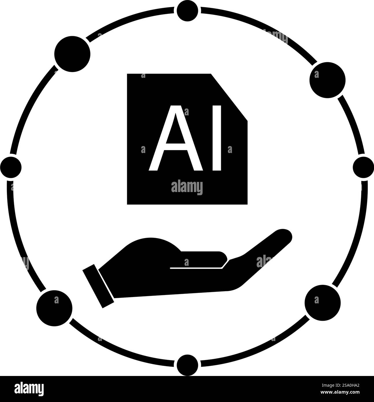 Artificial intelligence technology icon flat design Stock Vector Image ...