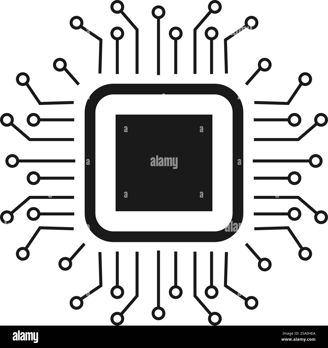 Artificial intelligence technology icon flat design Stock Vector Image ...