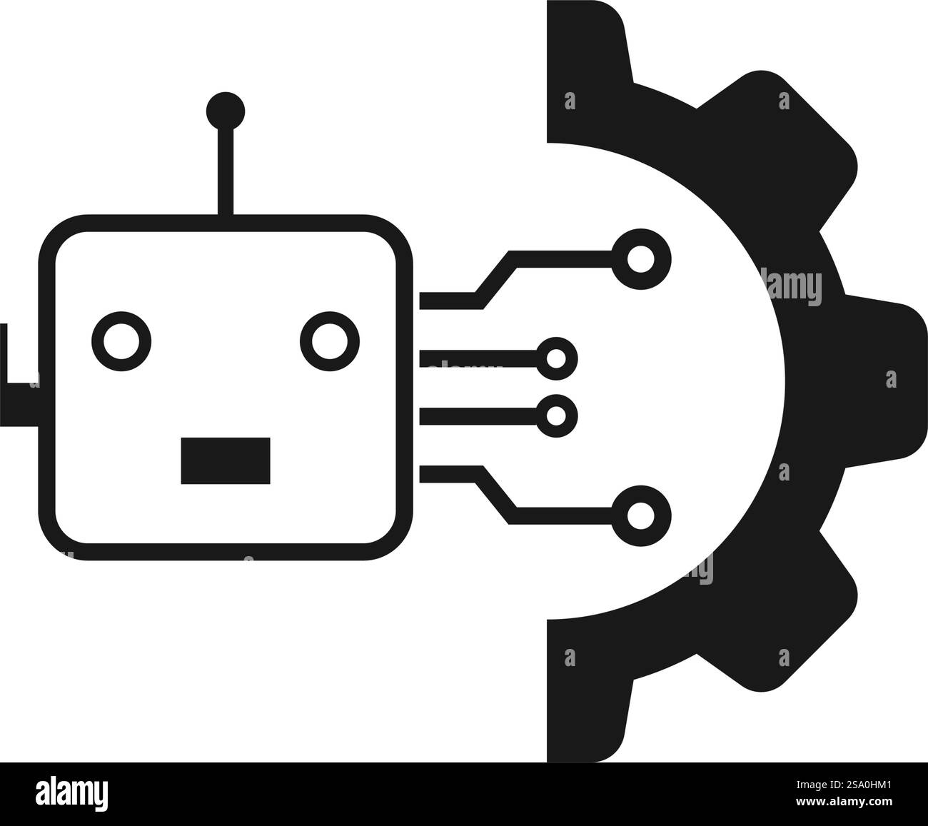 Artificial intelligence technology icon flat design Stock Vector Image ...