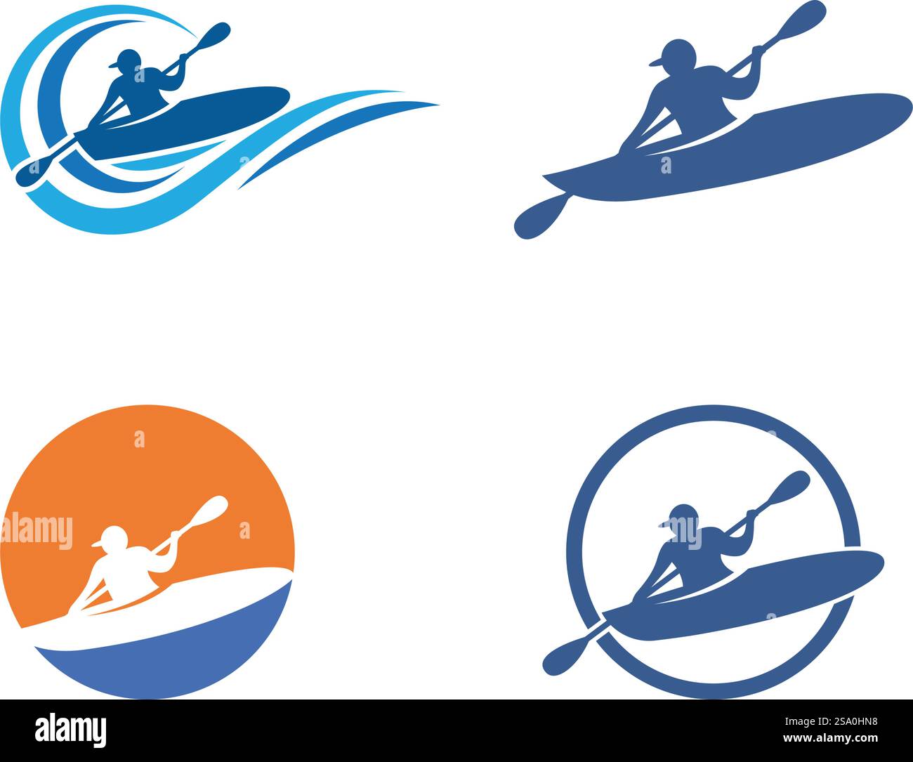 Kayak boat logo icon flat design Stock Vector Image & Art - Alamy