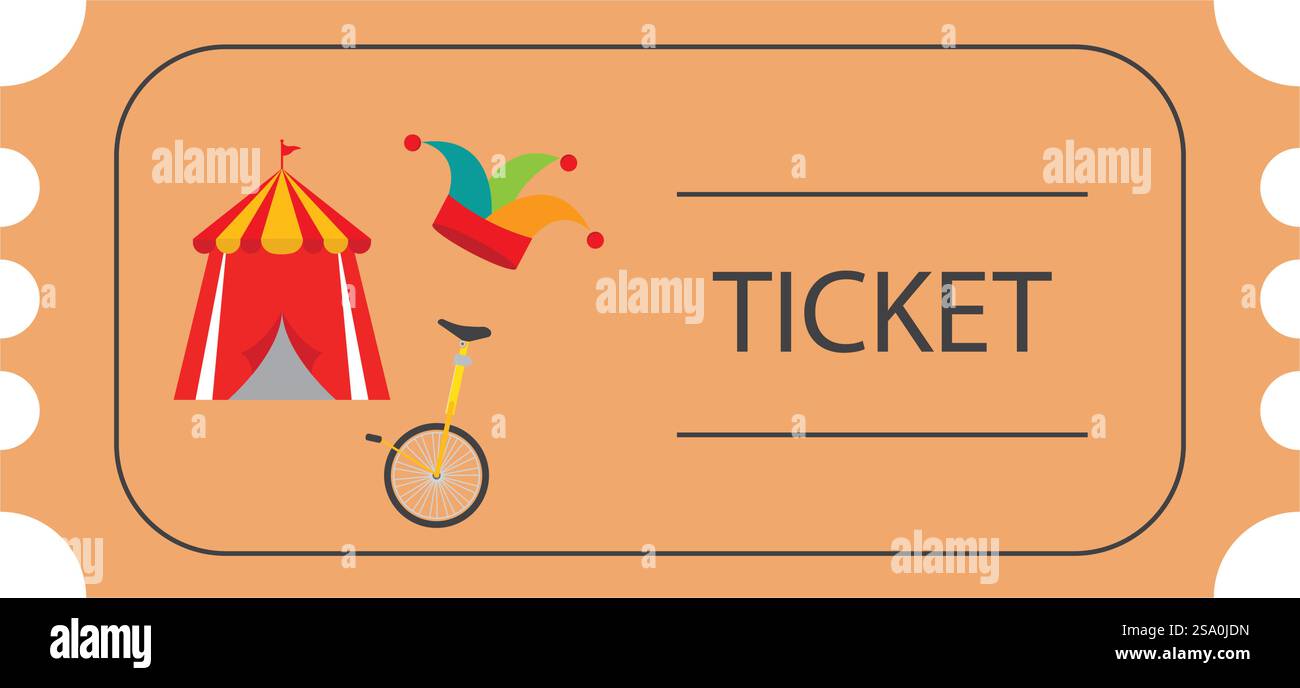 Circus ticket icon flat design template Stock Vector Image & Art - Alamy