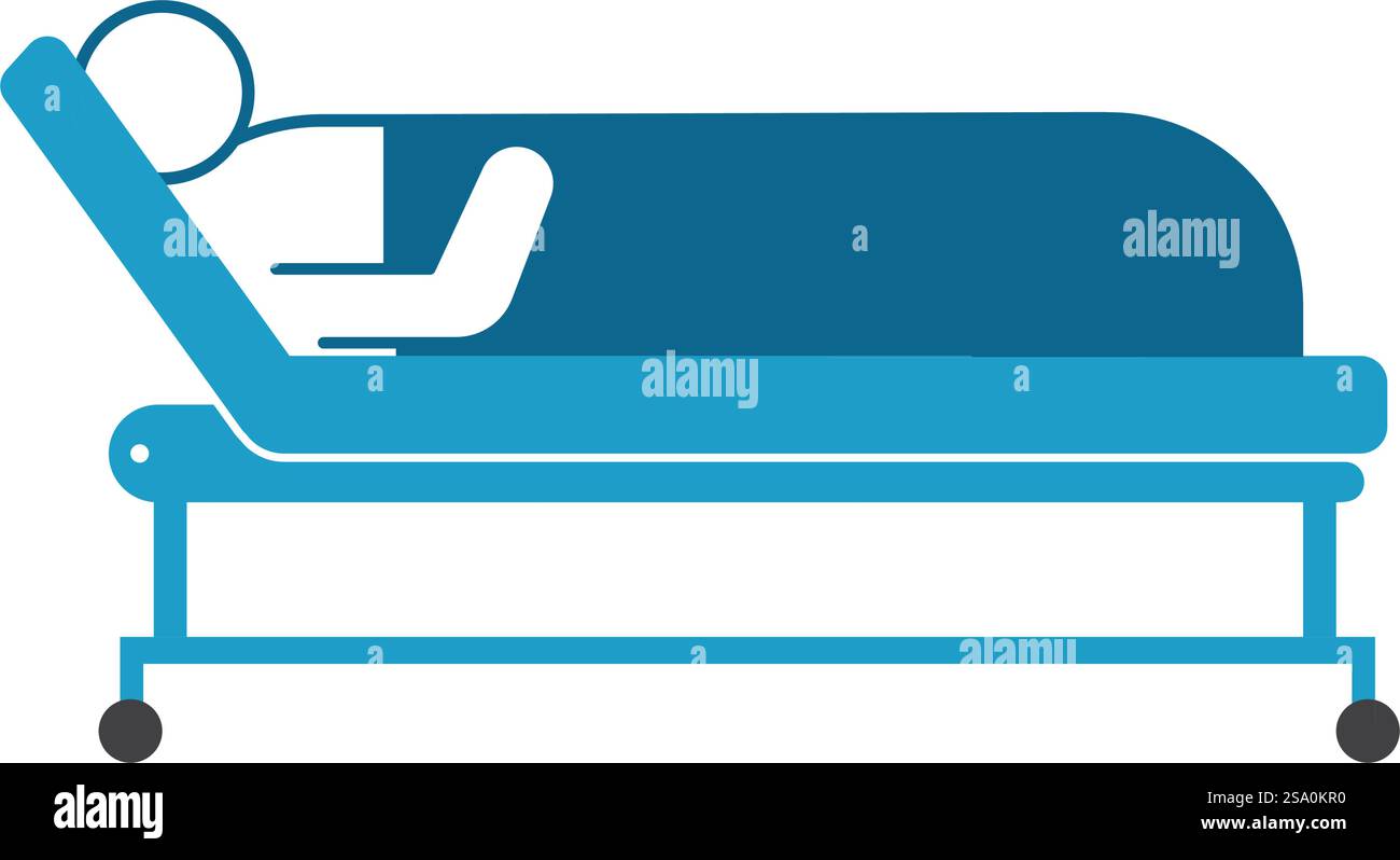 Patient lying on the bed icon Stock Vector Image & Art - Alamy