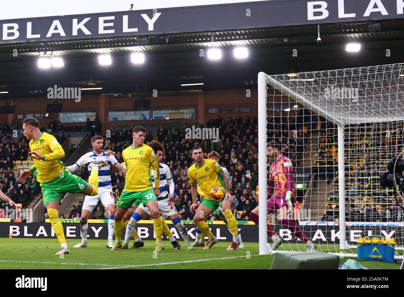 Ante Crnac of Norwich City scores an own goal to give Queens Park ...