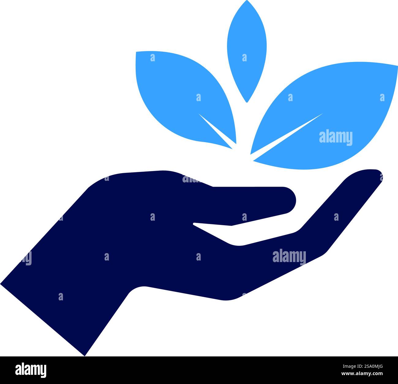 Save nature ecology logo hand and leaf illustration Stock Vector Image ...