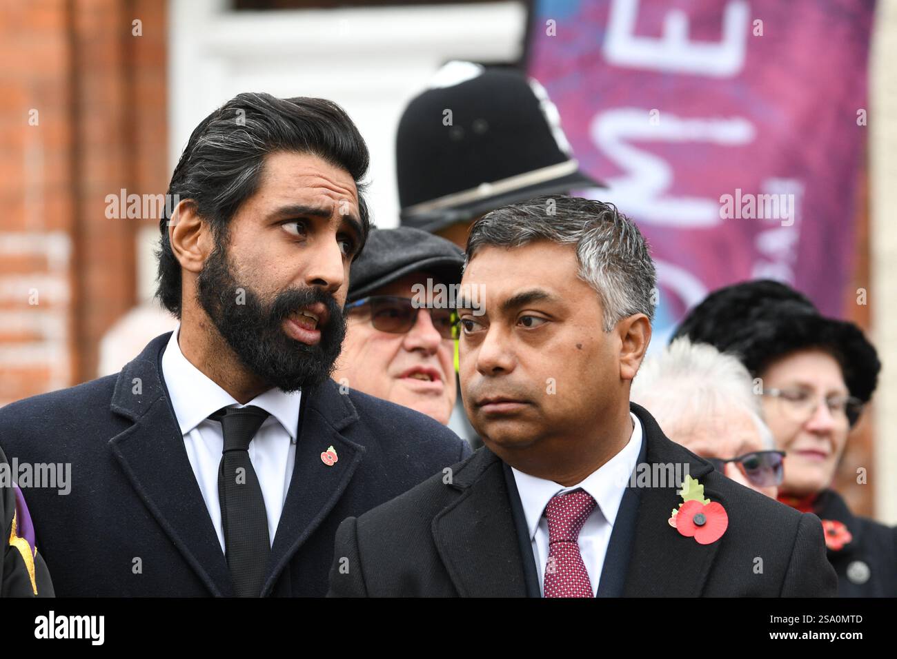 mp jeevun sandher (left) at loughborough remembrance day 2024 jewel ...