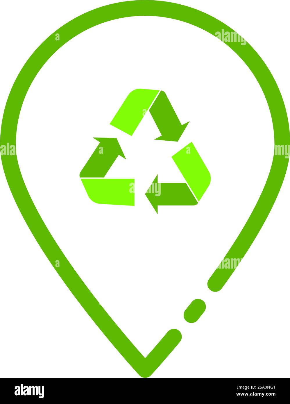 Green map marker with recycle symbol is ideal for ecofriendly ...