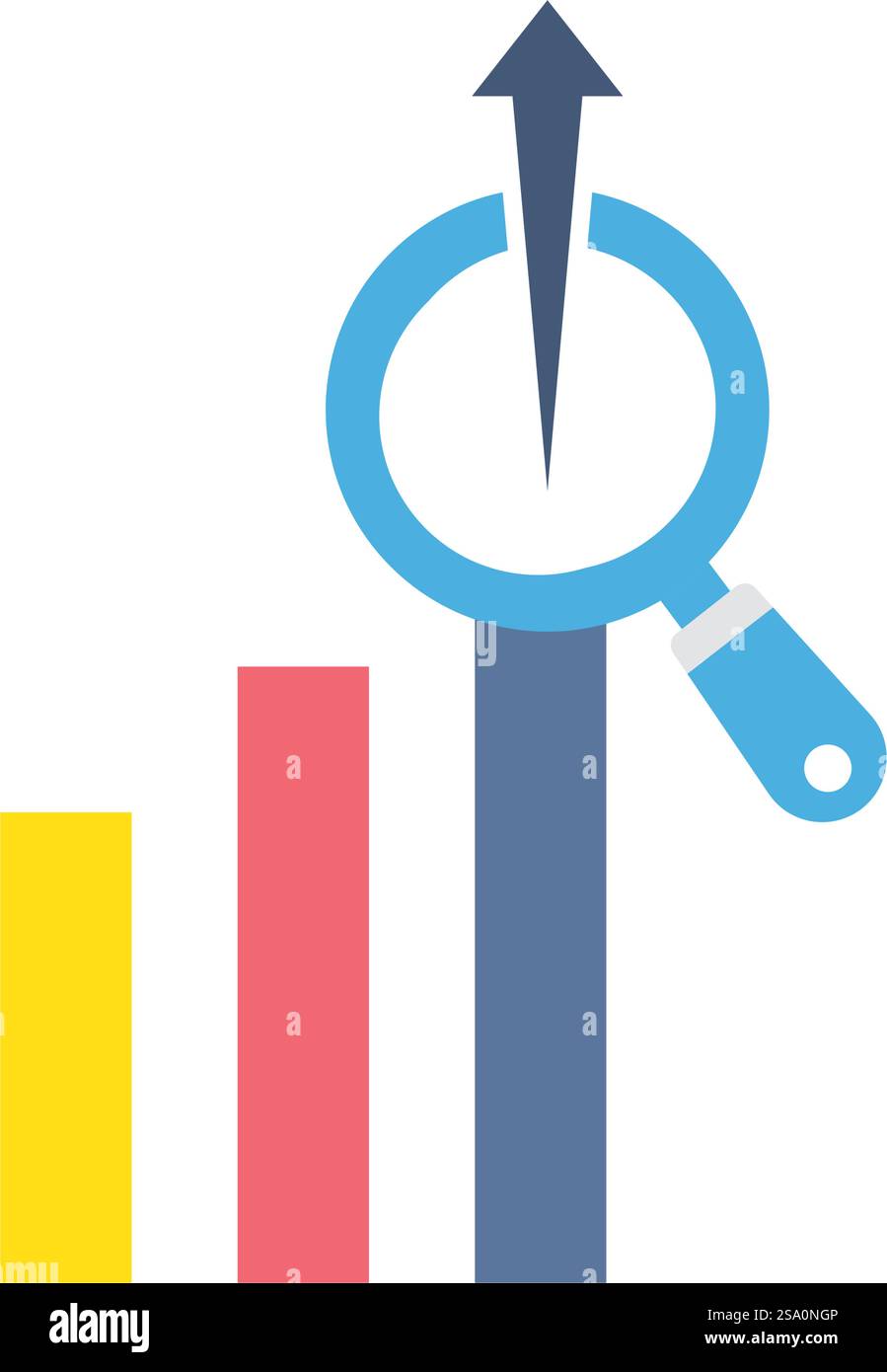 Magnifying glass with graph sign ideal for financial concepts hi-res ...