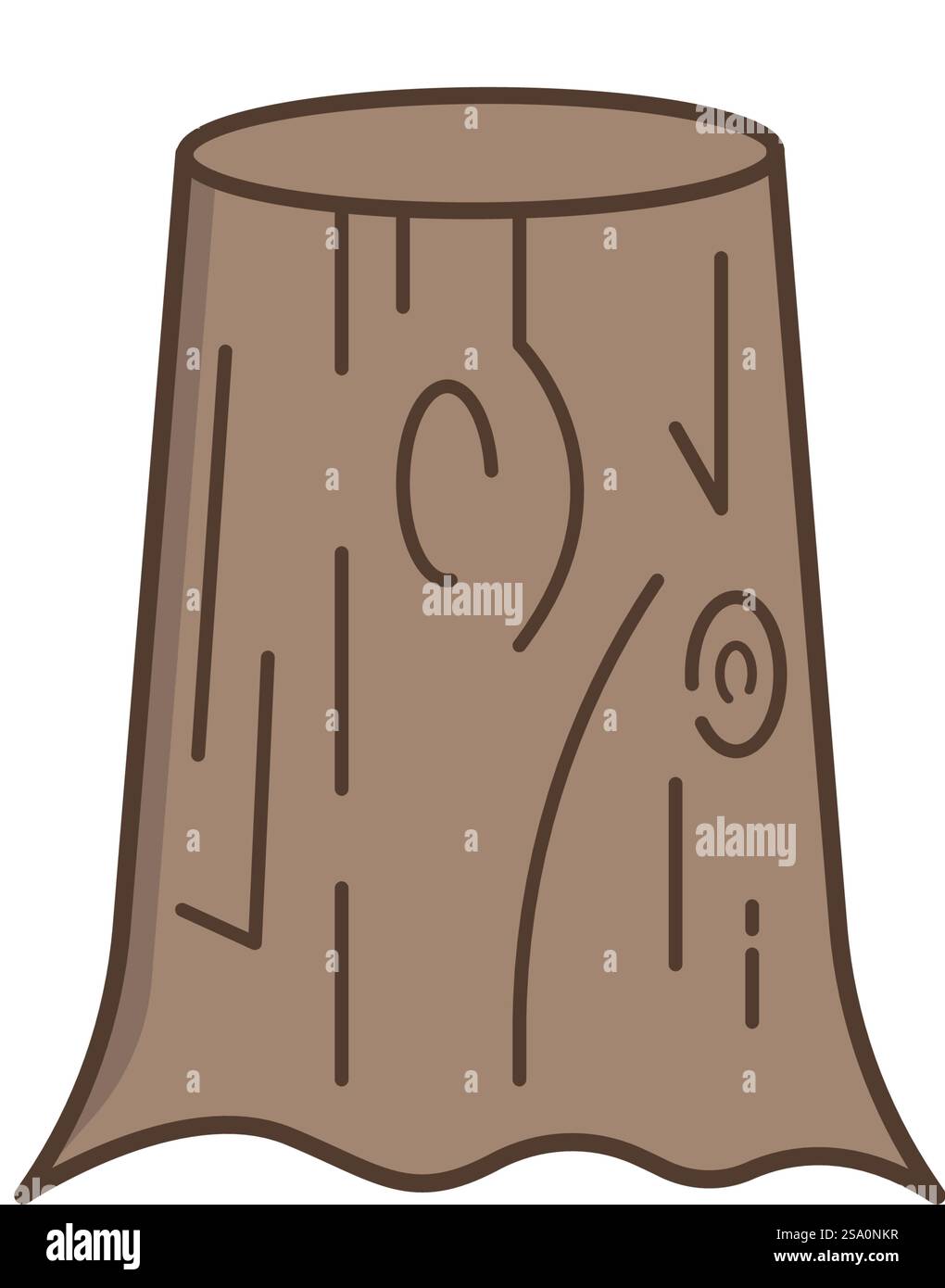 Brown tree stump with detailed wood grain texture suitable for nature ...