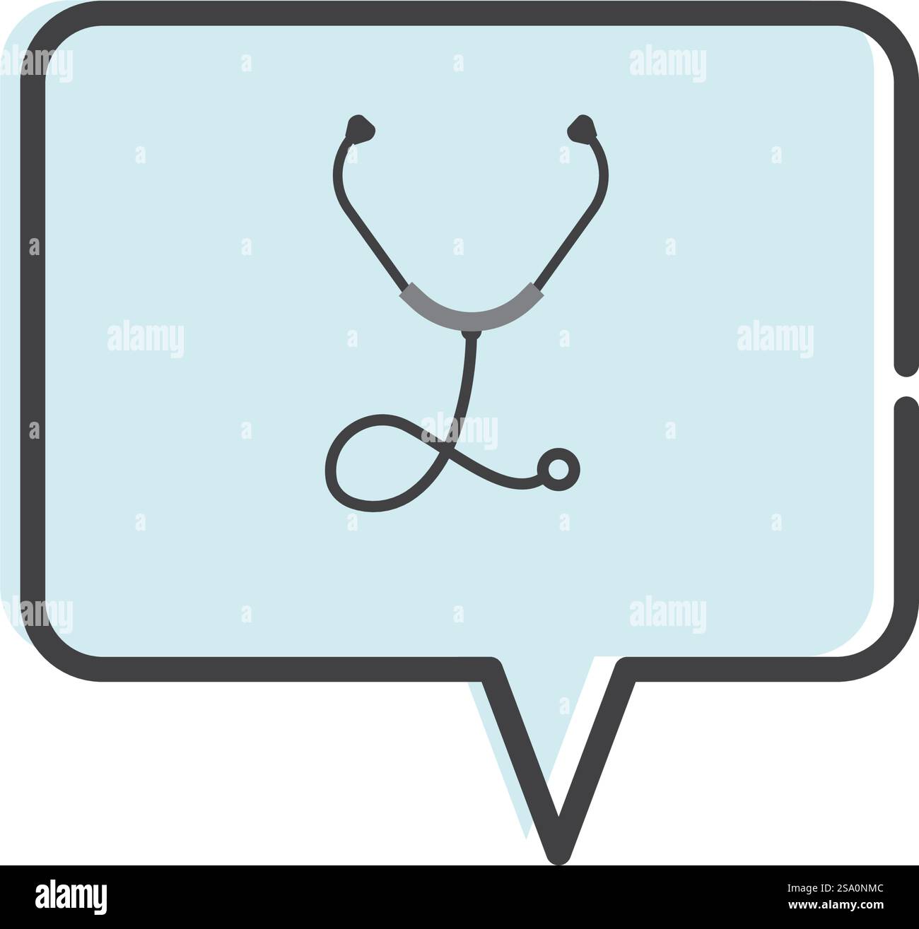 Medical consultation concept with a stethoscope in a speech bubble icon ...