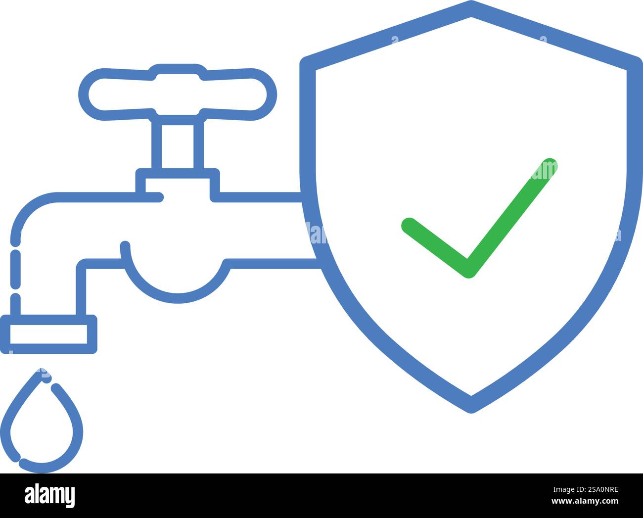 Water faucet with shield and check mark Stock Vector Image & Art - Alamy
