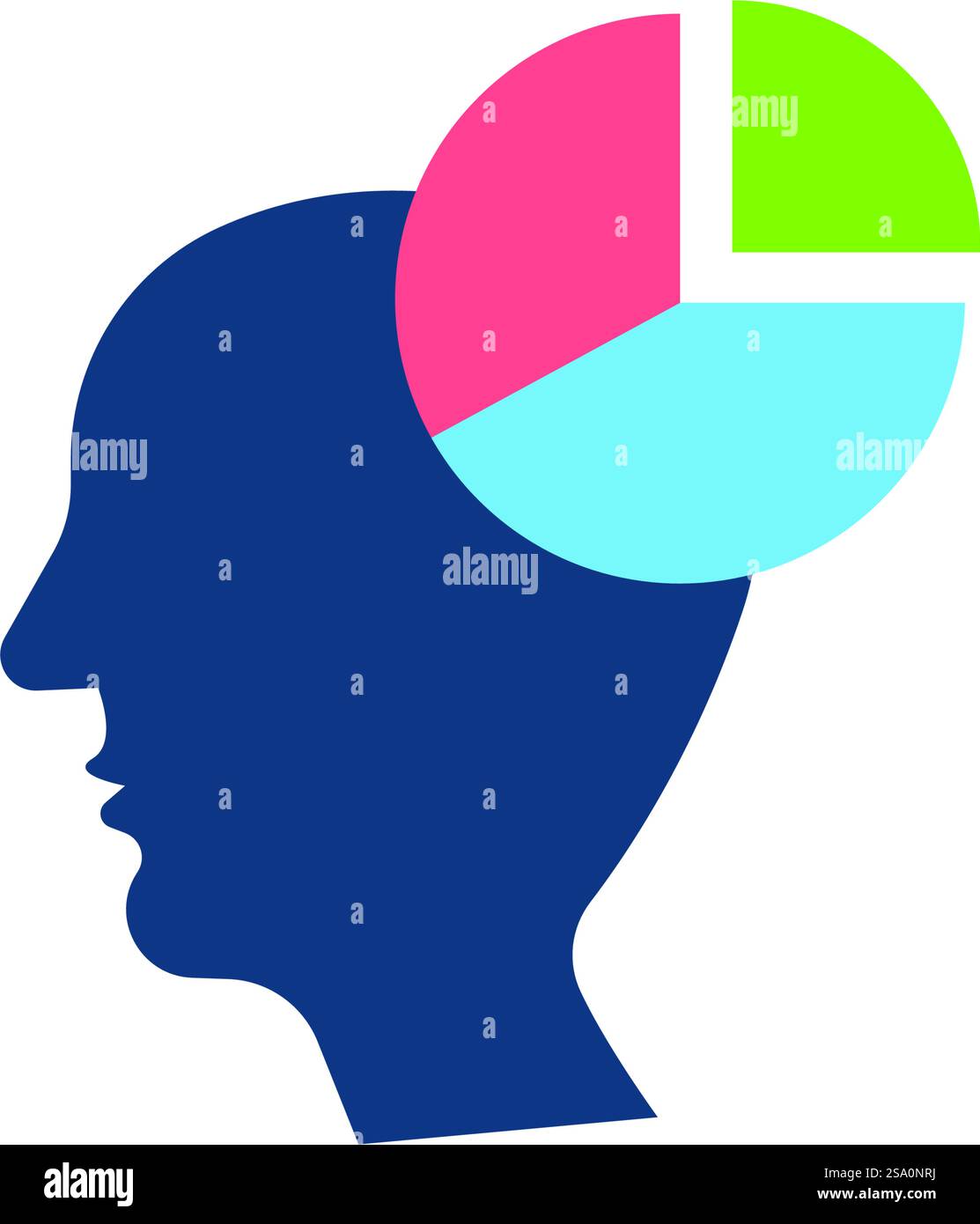 Profile silhouette pie chart head ideal for business presentations ...